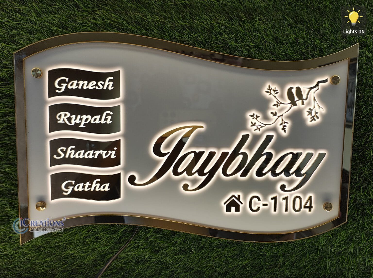 Buy Customized LED Name Plates in Acrylic with 3D Letters
