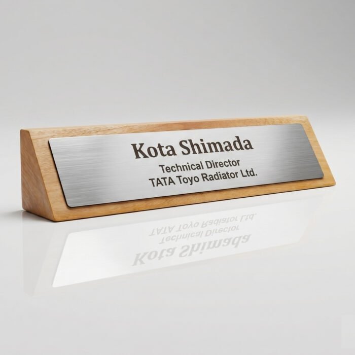 Buy Wooden Desk Nameplate with Acrylic Engraving | iCreations